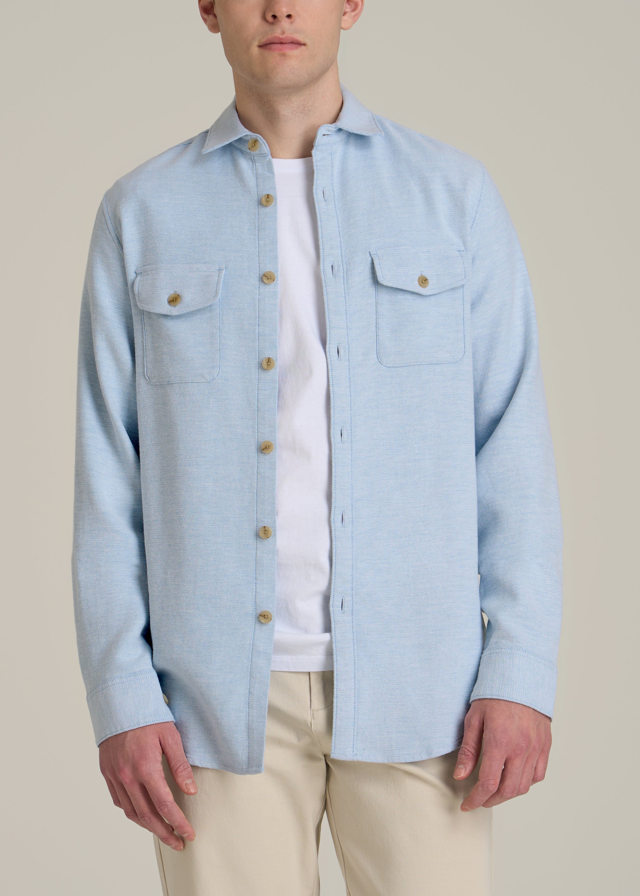 Everyday Comfort Terry Overshirt for Tall Men | American Tall