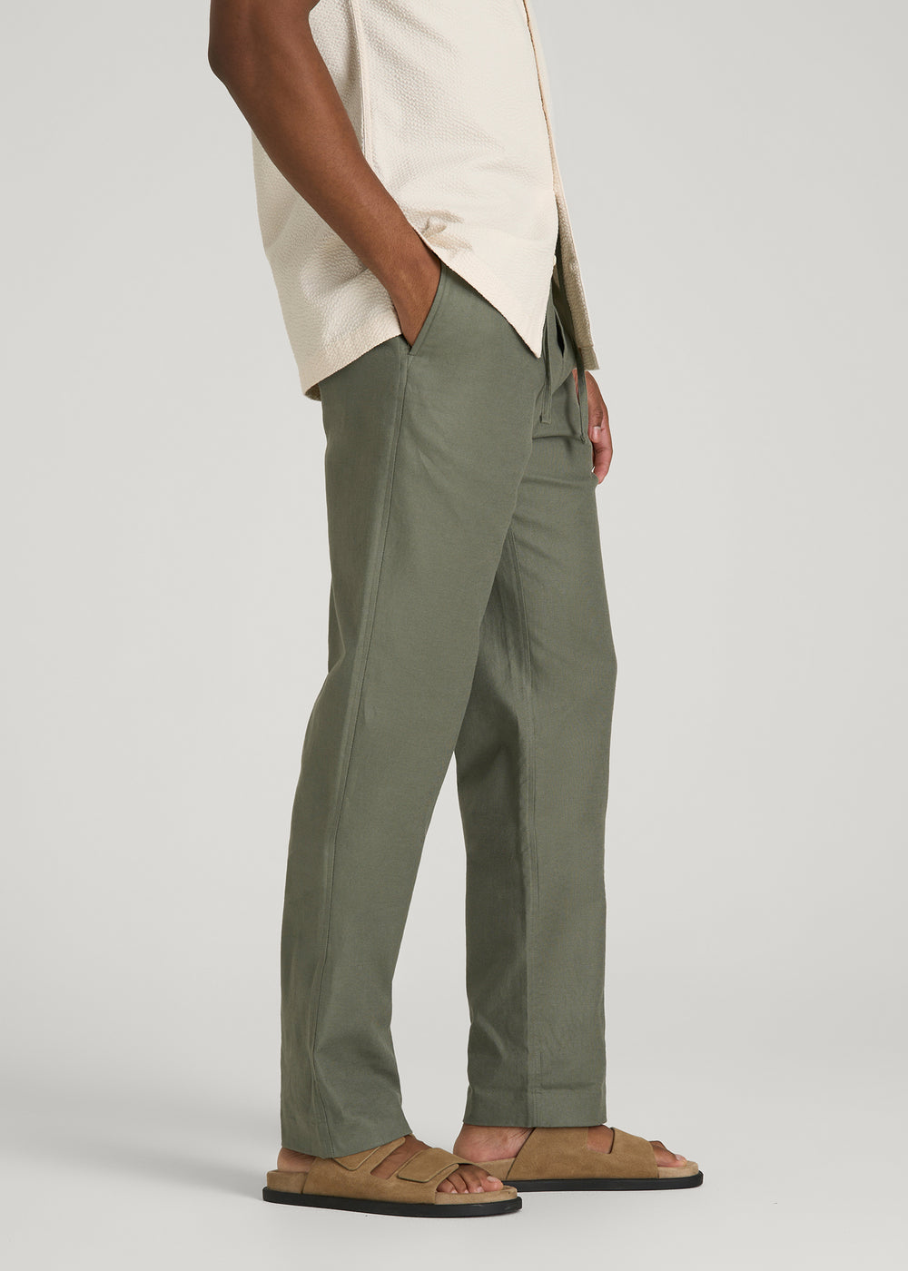 Tall Men’s Linen Pants | Cotton Linen Pull-On Pants – American Tall