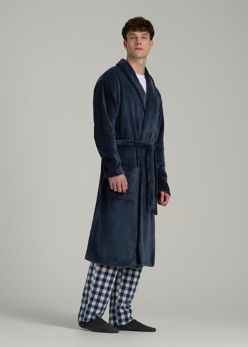 Men's Tall Lounge Robe Navy | American Tall