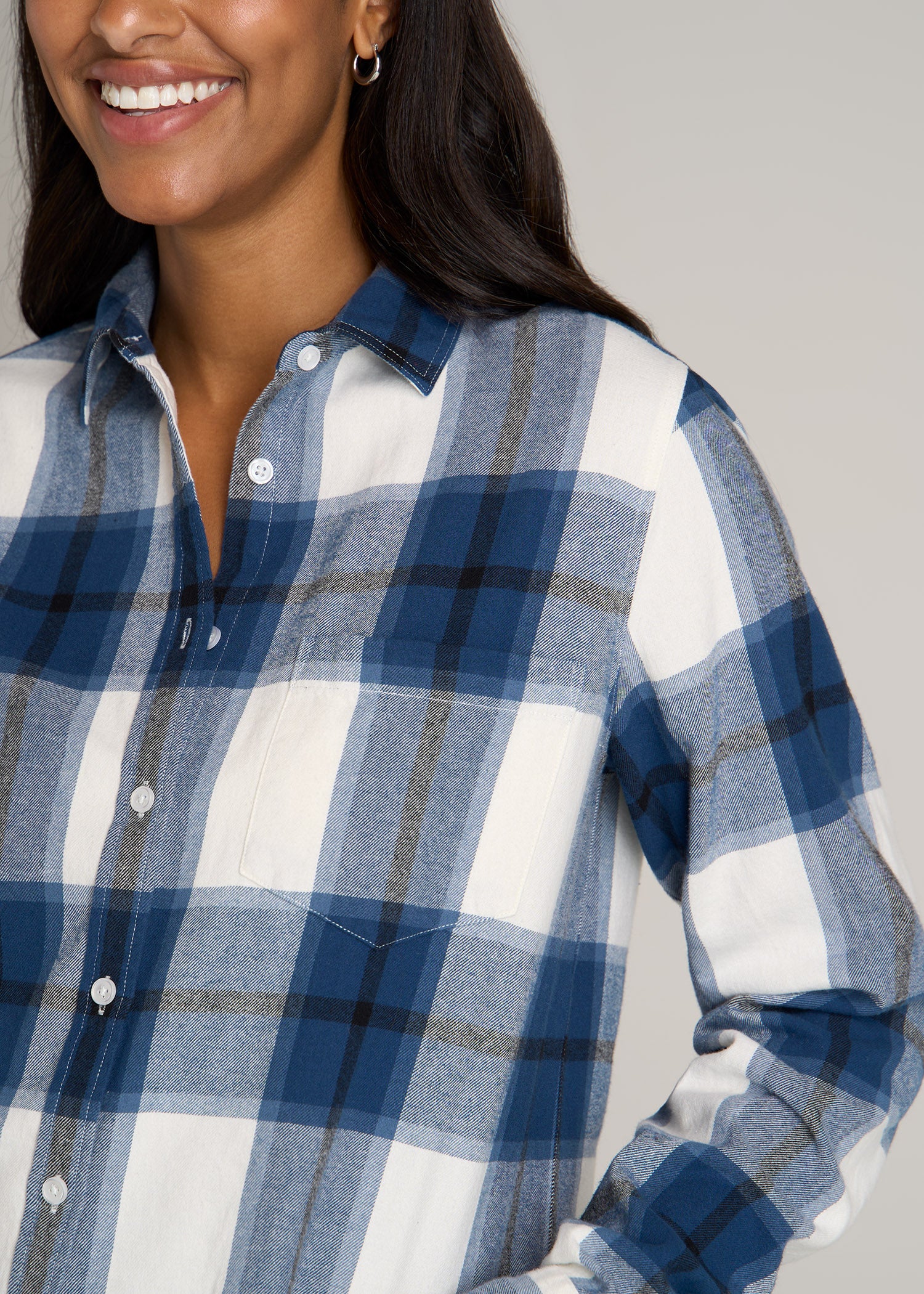 Flannel Button-Up Shirt for Tall Women | American Tall