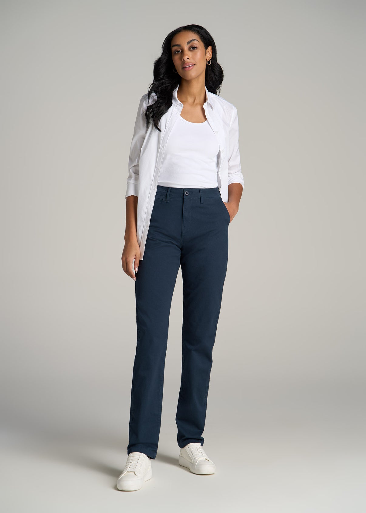 High Rise Tapered Chino Pants for Tall Women | American Tall