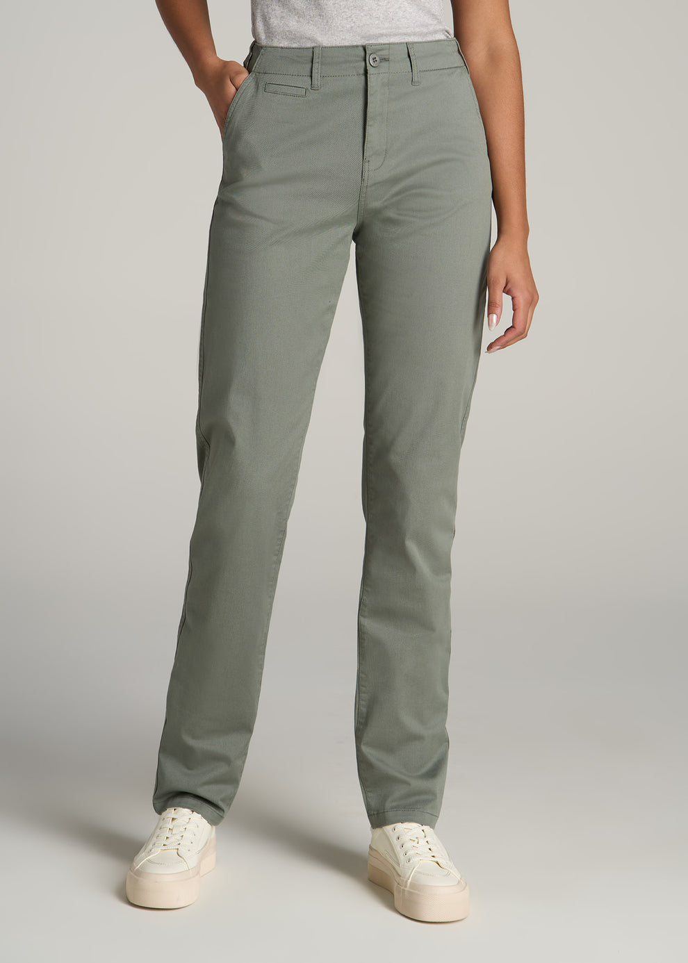 High Rise Tapered Chino Pants for Tall Women | American Tall