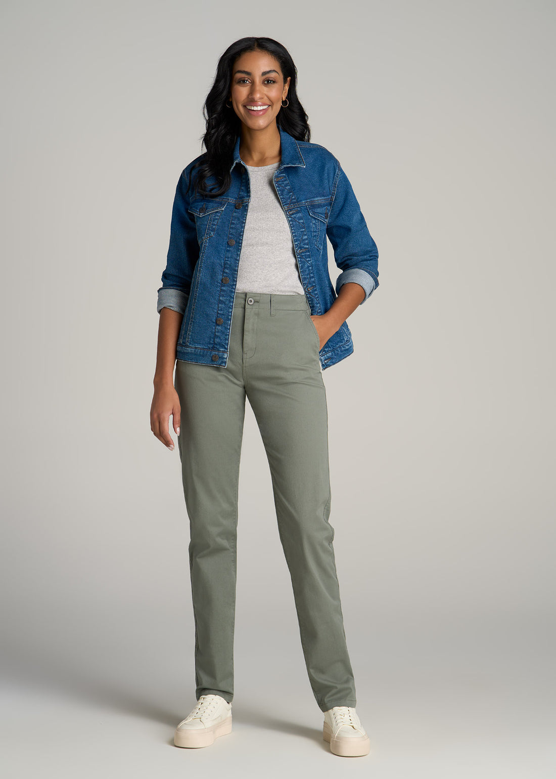 High Rise Tapered Chino Pants for Tall Women | American Tall