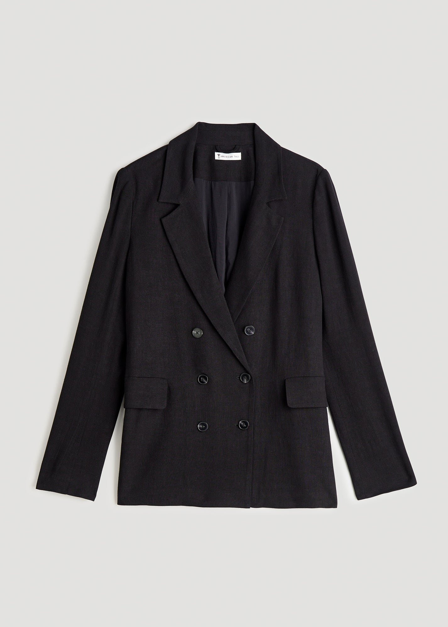 Linen Blend Tie Back Blazer For Tall Women | American Tall
