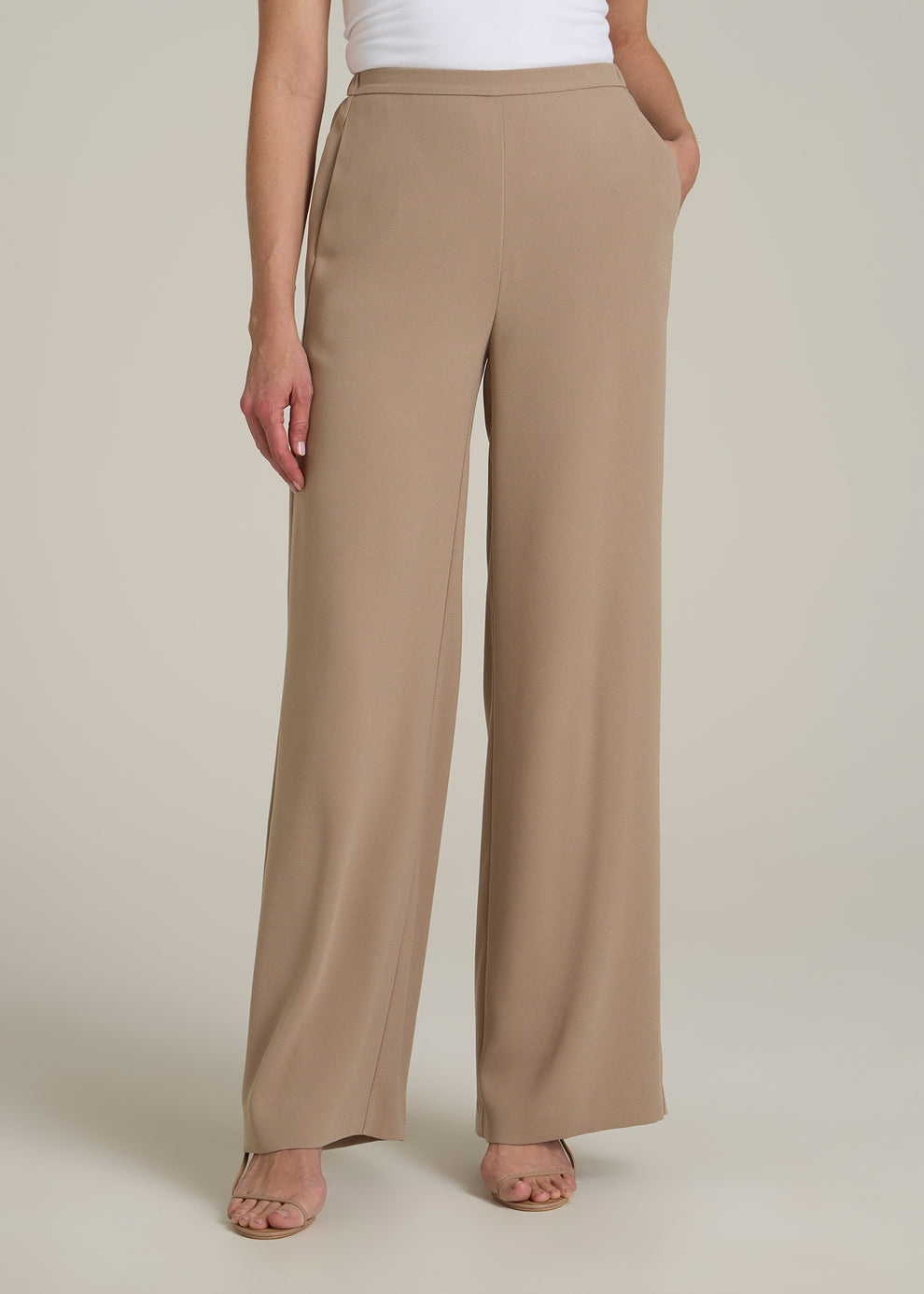Pull-On Crepe Ultra Wide Pants for Tall Women | American Tall