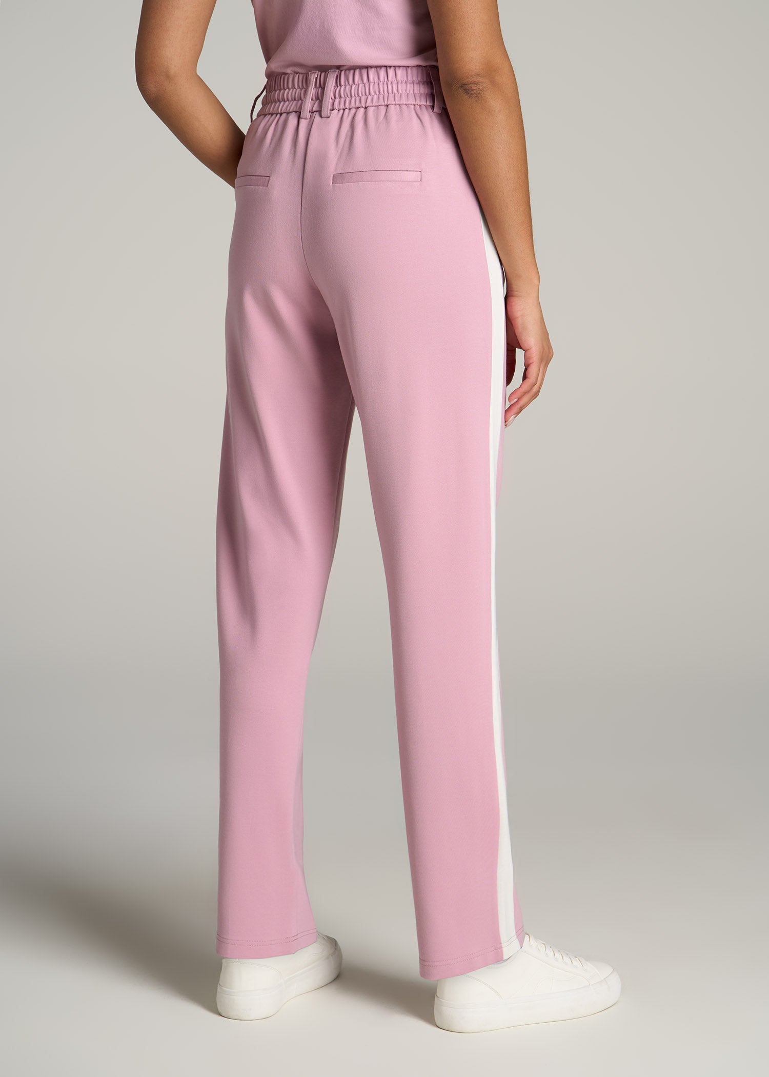 Pull On Tuxedo Stripe Pants for Tall Women | American Tall