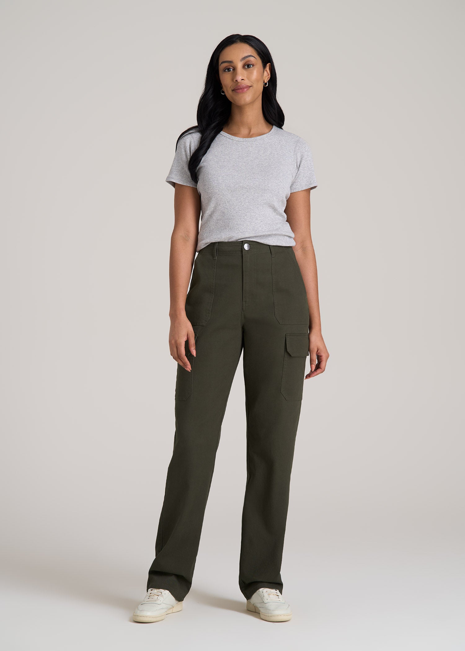 Straight Leg Cargo Chino Pants for Tall Women | American Tall