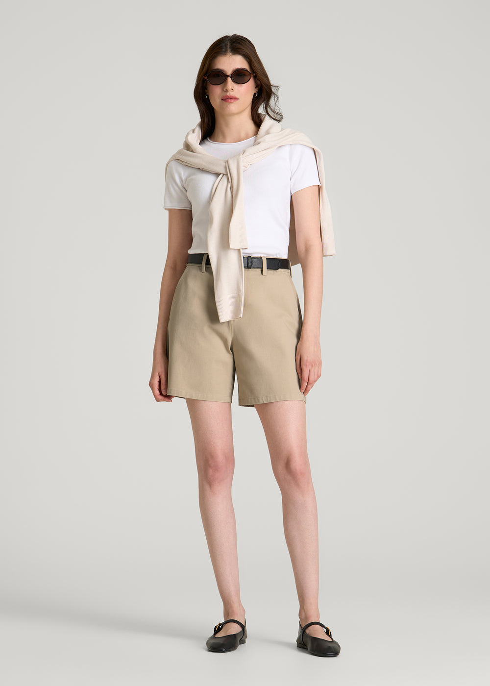 Stretch Chino Shorts for Tall Women | A-Line Fit – American Tall