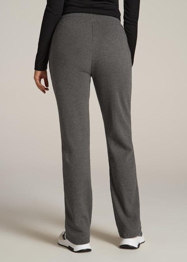 Women Tall Fleece Open Bottom Pant - Charcoal | American Tall