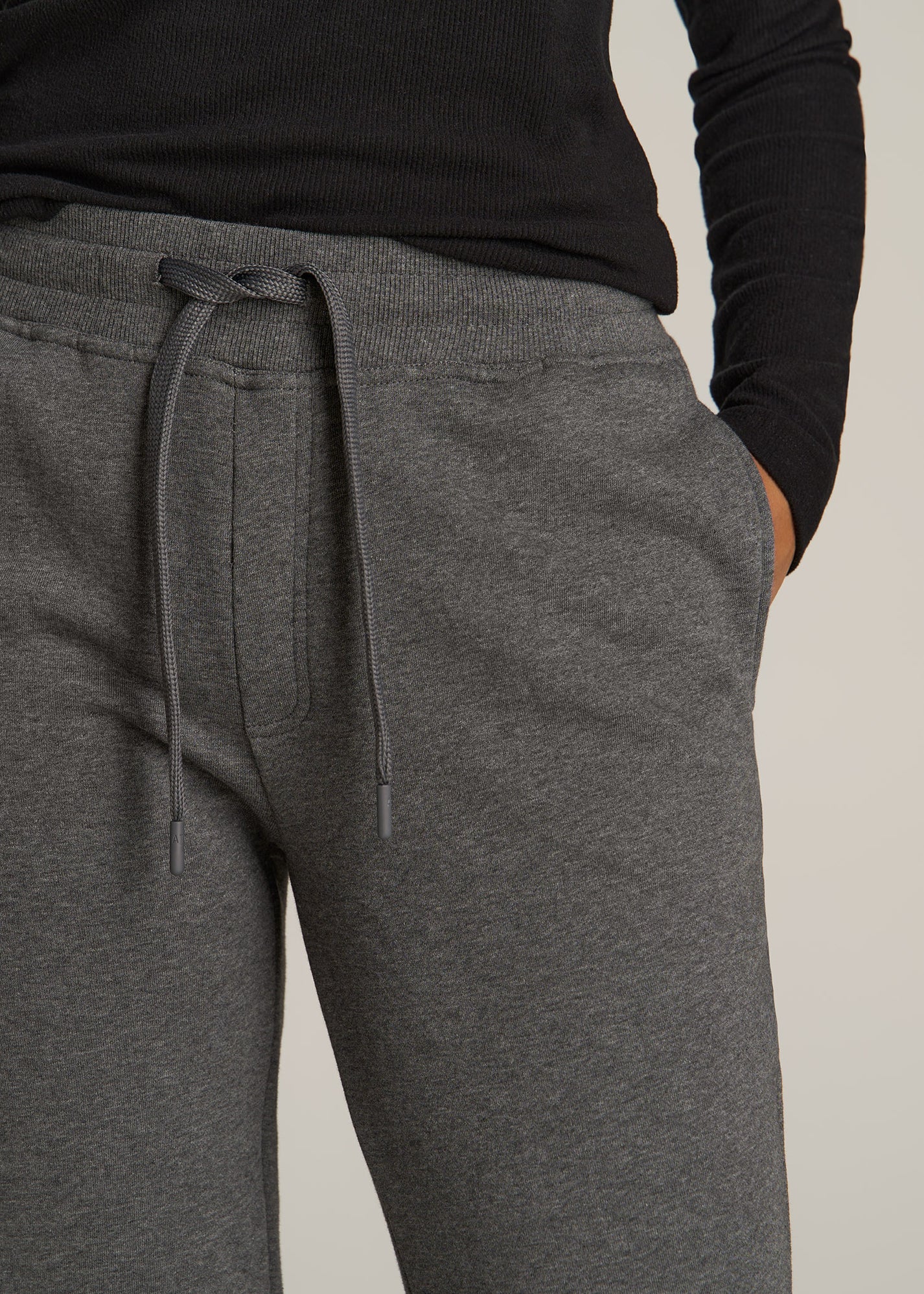 Women Tall Fleece Open Bottom Pant - Charcoal | American Tall