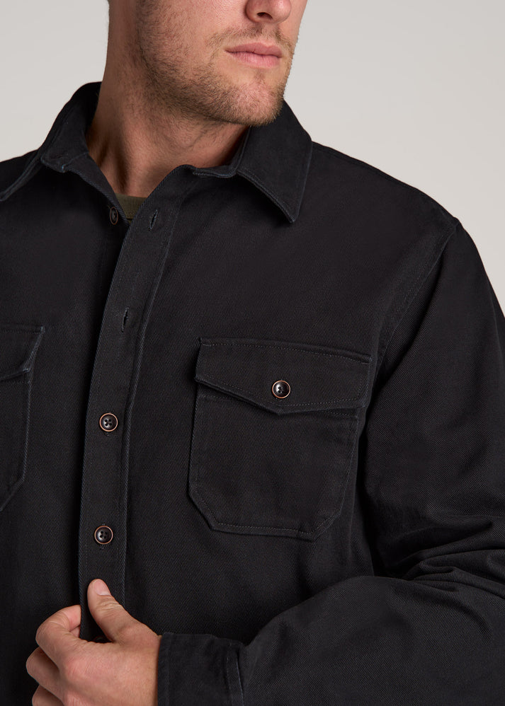 LJ&S Heavyweight Cotton Twill Overshirt for Tall Men | American Tall