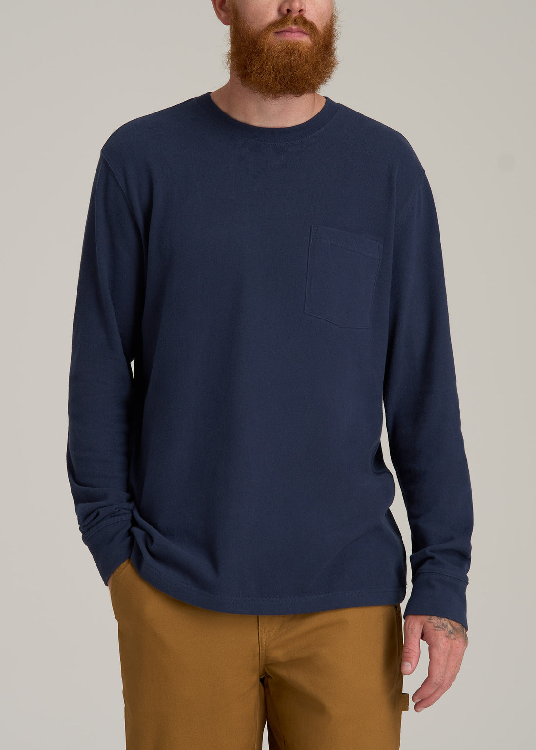 LJ&S Long Sleeve Workwear Pocket Tall Men's Tee | American Tall