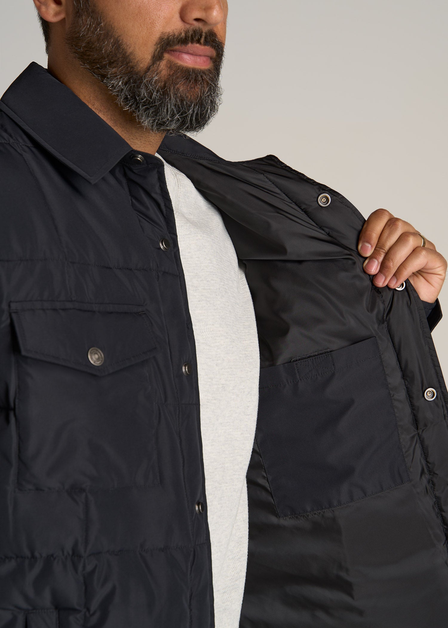 LJ&S Puffer Shirt Jacket for Tall Men | American Tall