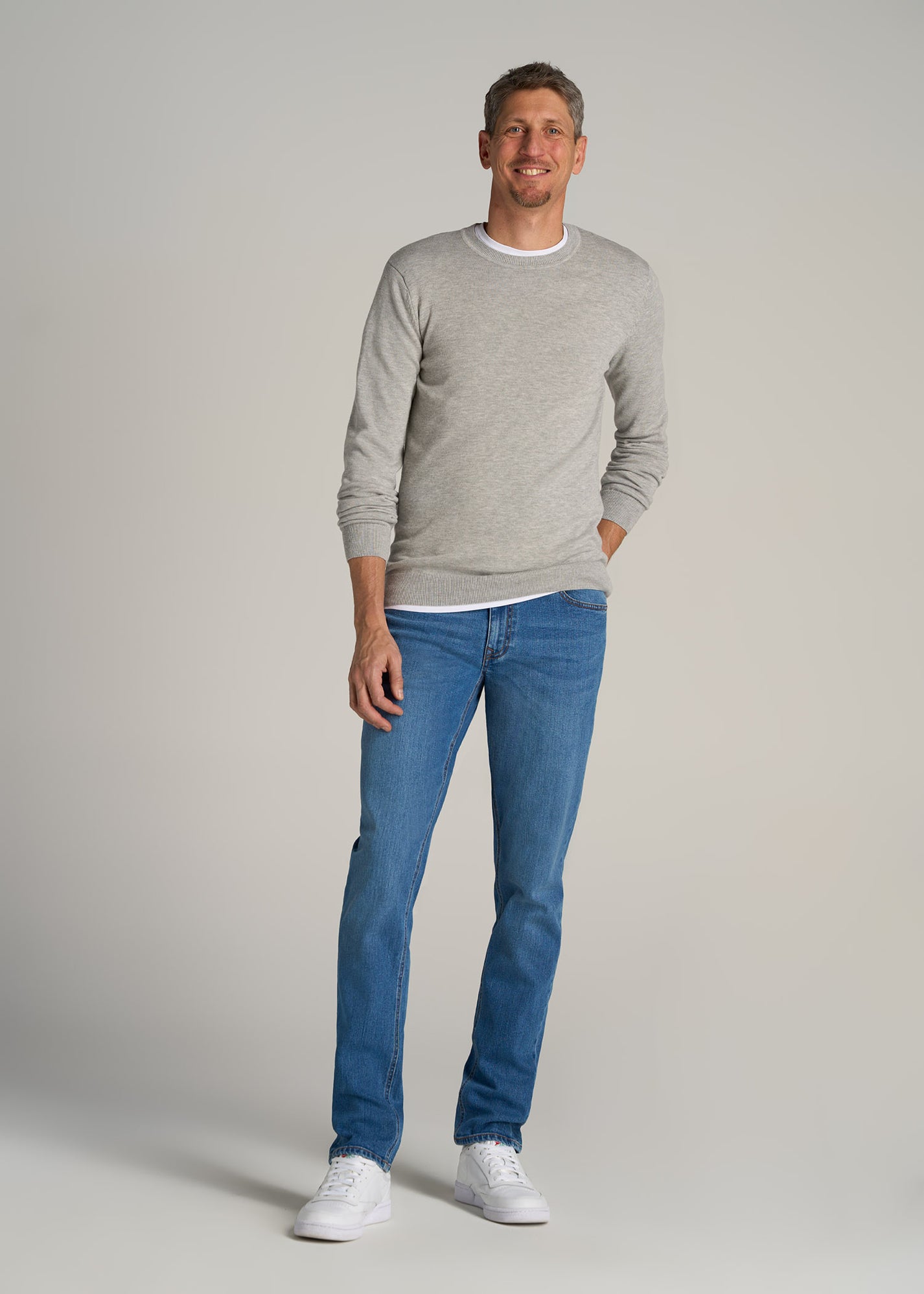 Carman Tapered Jeans For Tall Men Classic Mid Blue | American Tall