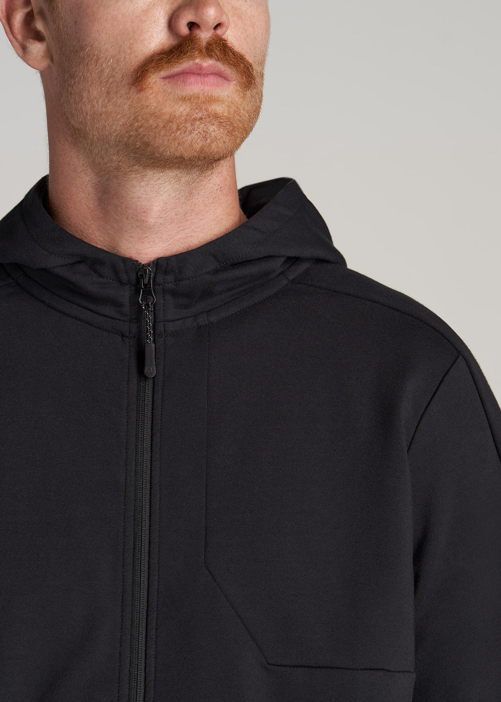Men's Tall Full Zip Tech Hoodie Black | American Tall