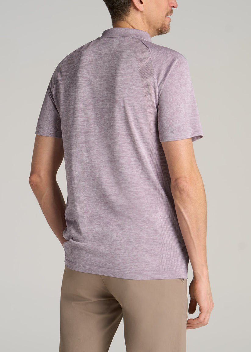 Men's Tall A.T. Performance Golf Polo Raglan Lavender Mix | American Tall