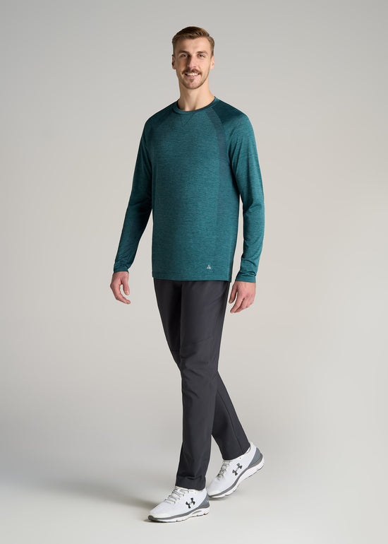 Teal Mix Tall Tech LS Raglan Tee | American Tall