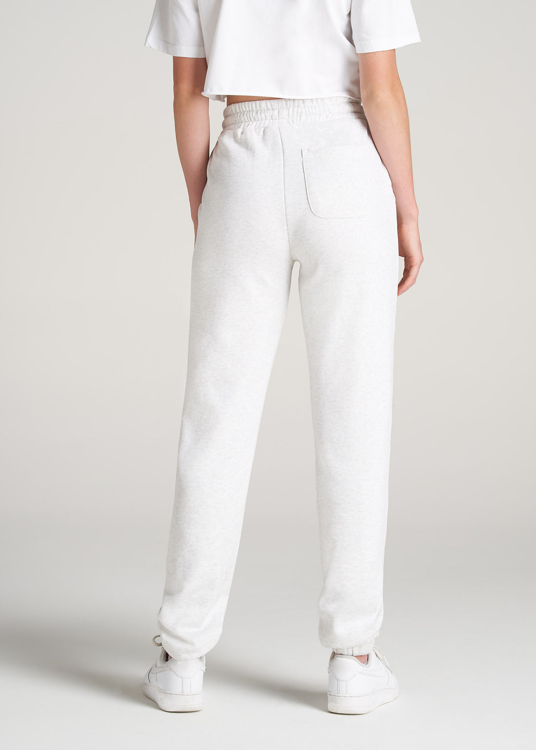 Tall Women's Fitted Sweatpants: High-Waisted White Sweatpants ...
