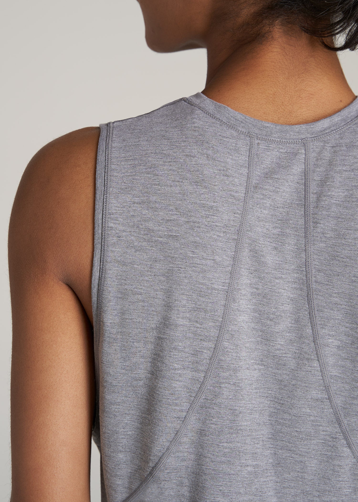 Women's Cropped Muscle Tank: Tall Cropped Muscle Tank Grey – American Tall