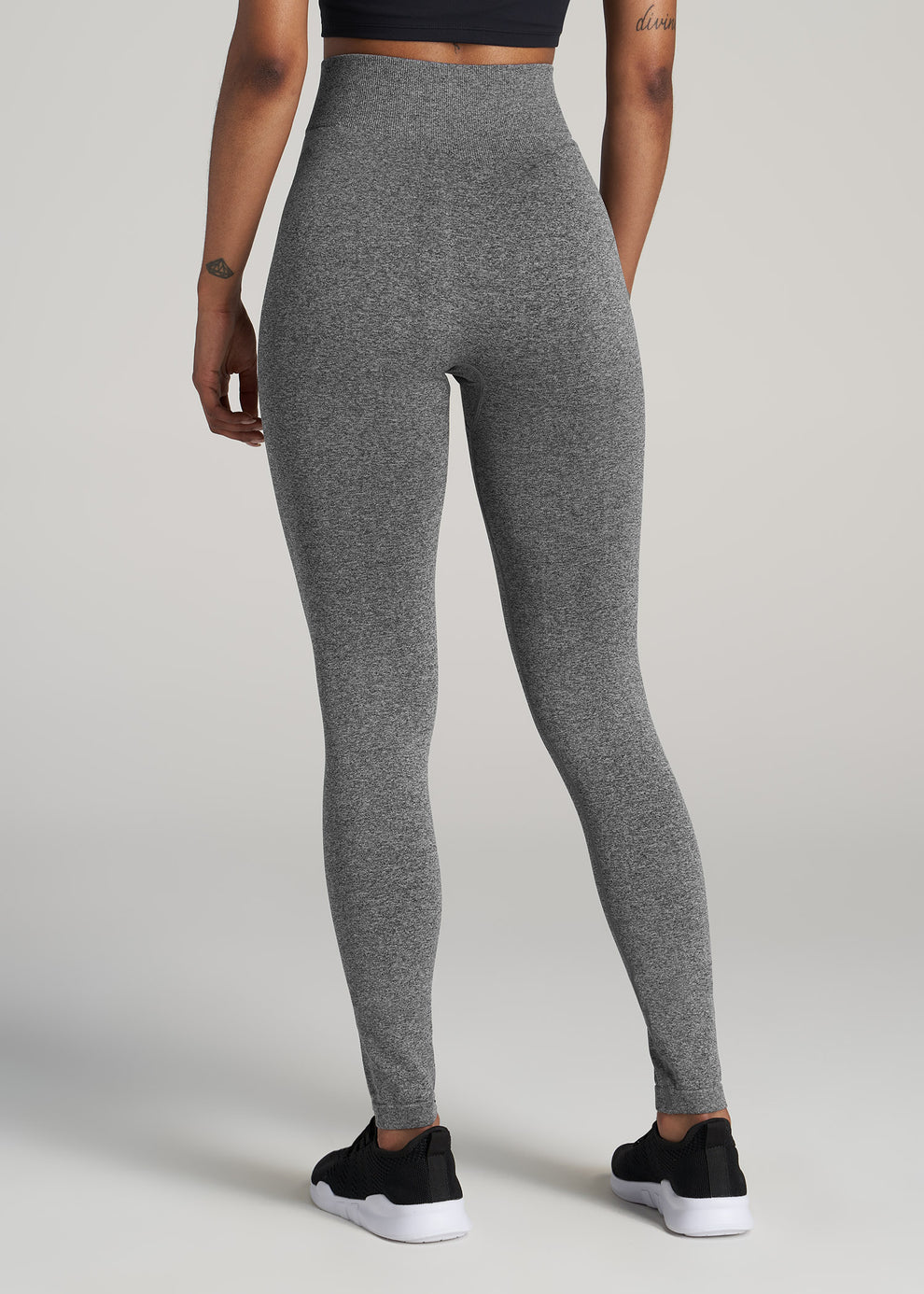 Women's Tall Seamless Compression Legging Black Grey Heather – American ...